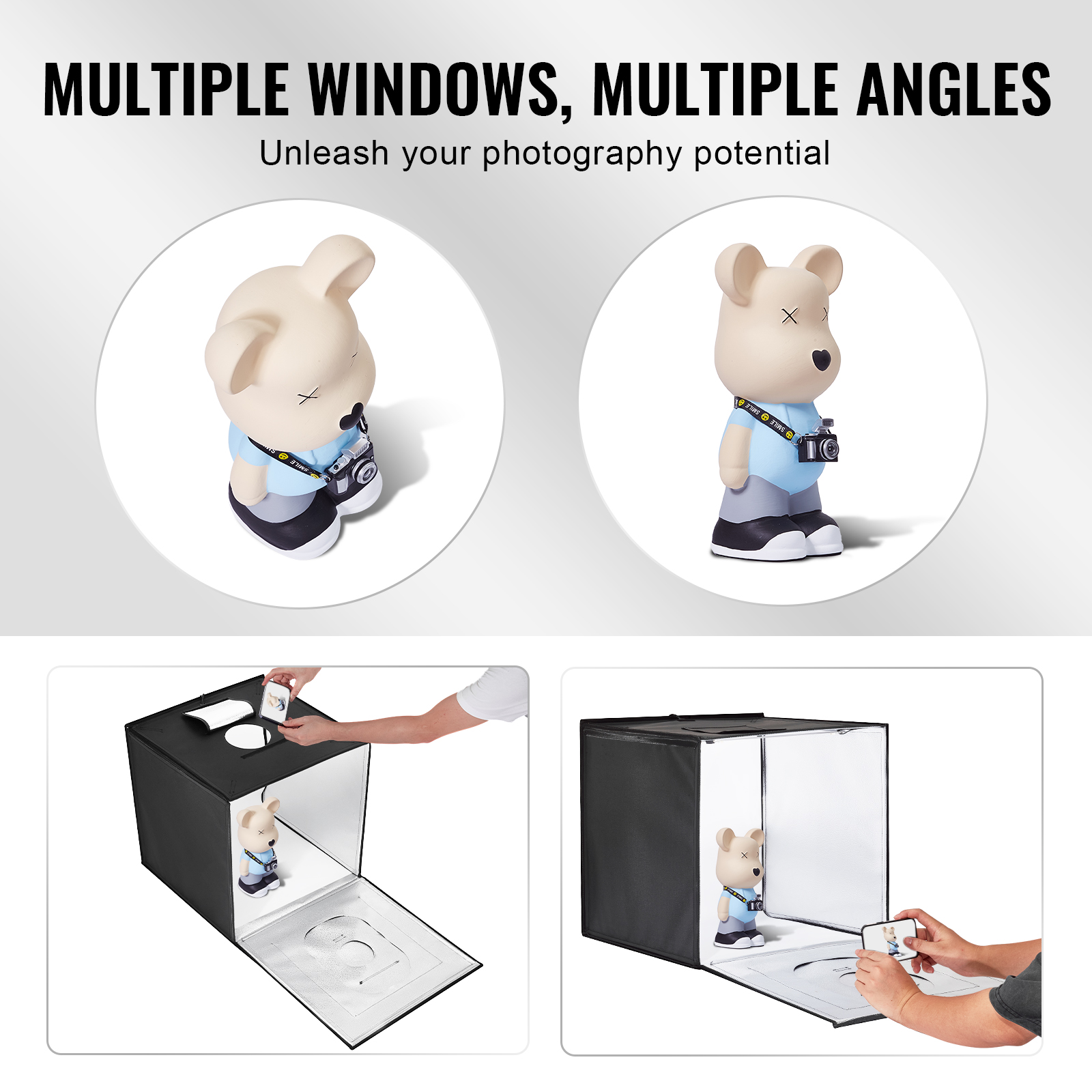 12-39" Photo Studio Light Box 3000-5600K Adjustable Color Temperatures ...