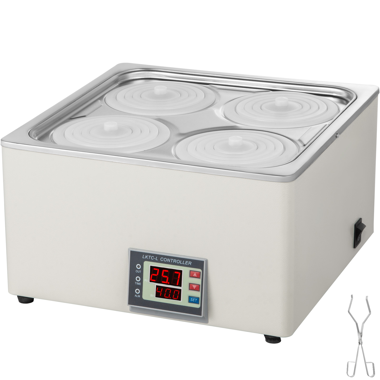 Lab Water Bath Digital Thermostatic 800w Four Hole 12l Stainless Steel ...