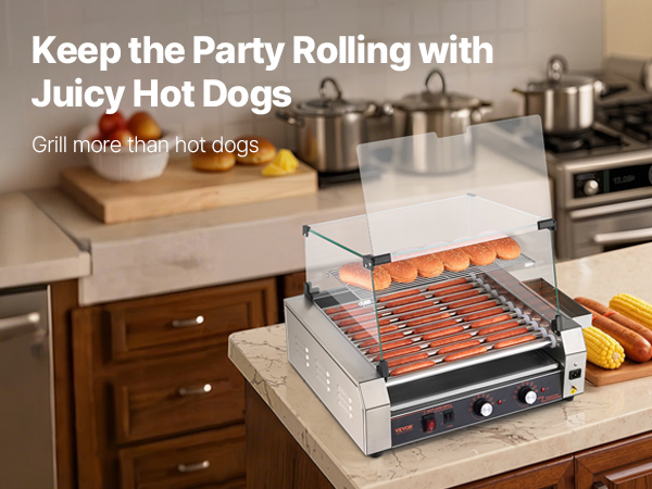 Electric 30 Hot Dog 11 Roller Commercial Grill Cooker Machine Cover ...