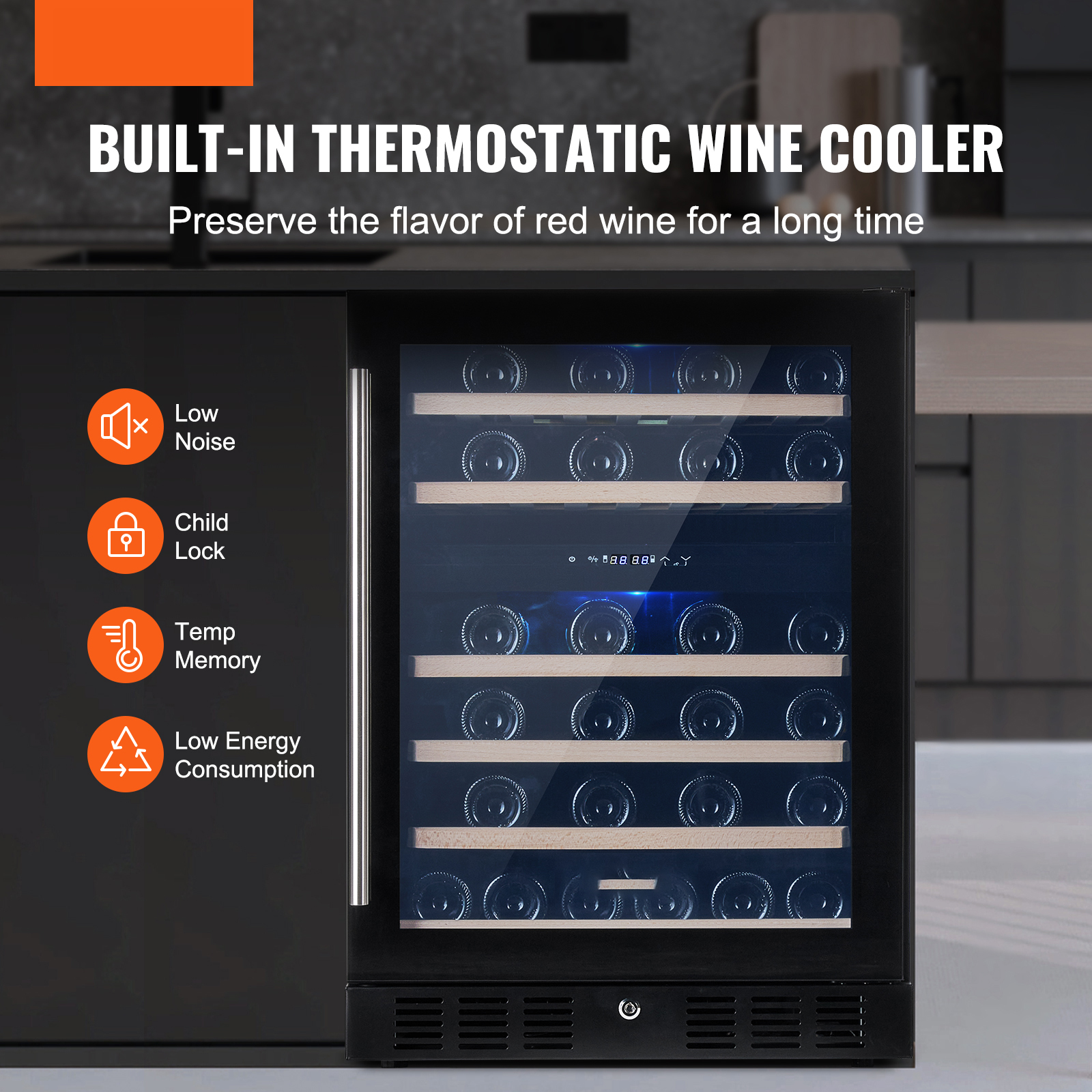 15"/24" Wine Cooler 30-154 Bottle Built-in Wine Fridge w/ LED Light ...