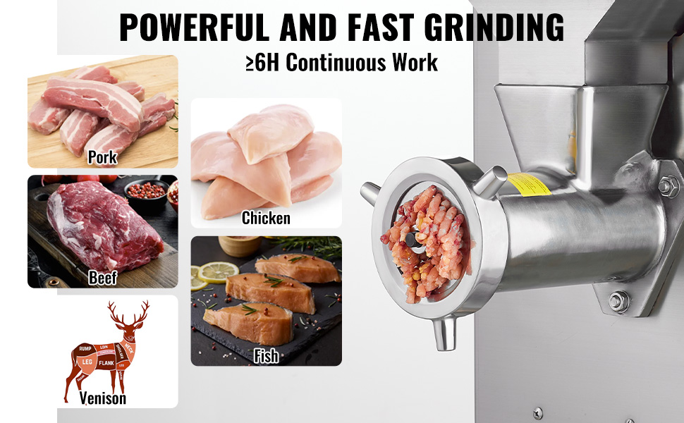 VEVOR Commercial Electric Meat Grinder 22Lb/Min 2200W Industrial Cabinet Grinder | VEVOR US
