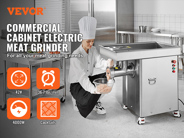 VEVOR Commercial Electric Meat Grinder 36.7 Lbs/Min Industrial Cabinet ...