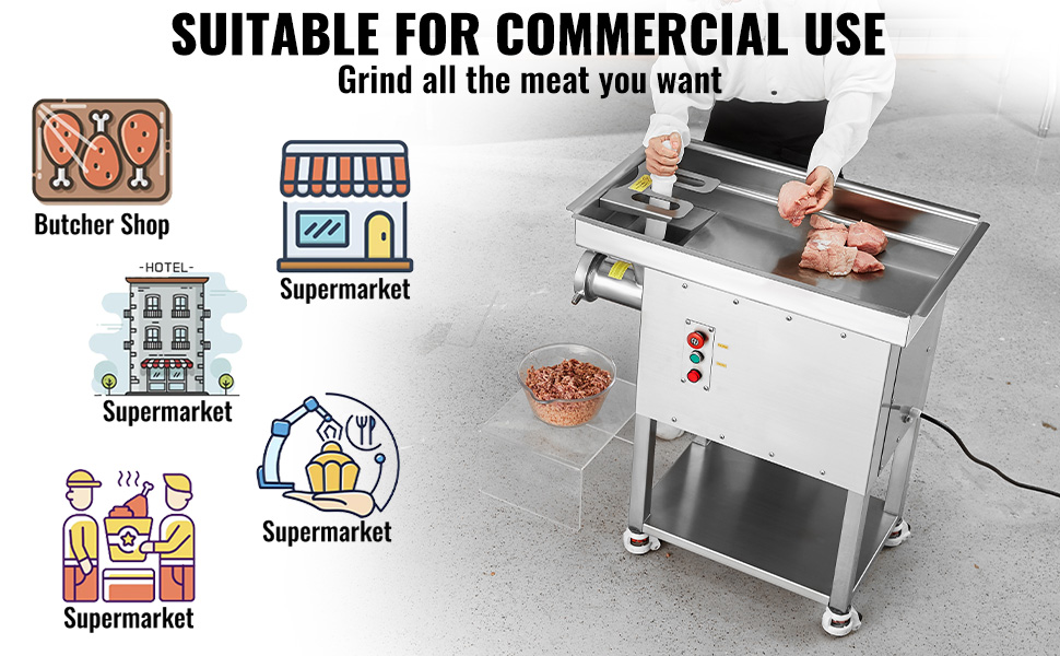 VEVOR Commercial Electric Meat Grinder 22Lb/Min 2200W Industrial Cabinet Grinder | VEVOR US
