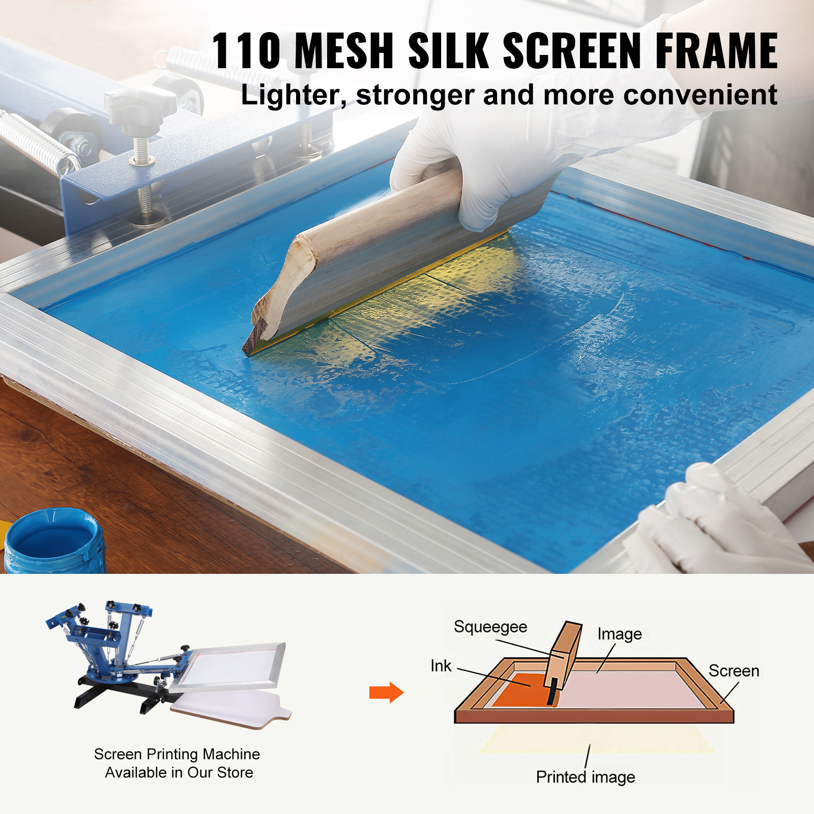 Mophorn Screen Printing Kit, 6 Pieces Aluminum Silk Screen Printing ...