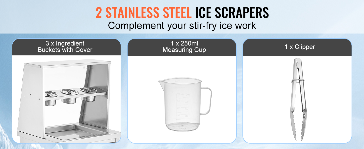 VEVOR Fried Ice Cream Roll Machine, 13.8" x 13.8" Square Stir-Fried Ice ...