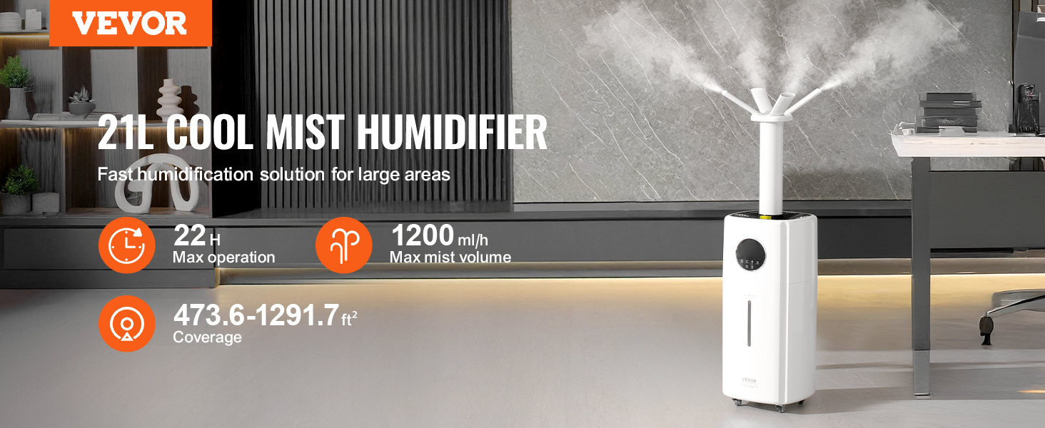 Humidificateur commercial VEVOR 5,5 gal à brume fraîche pour une ...