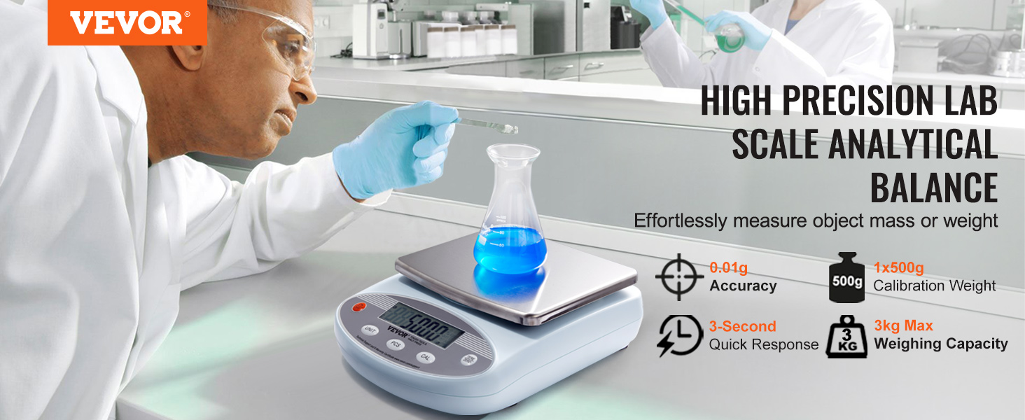 Laboratorní analytická váha VEVOR 3000 g x 0,01 g 13 jednotek pro převod elektronických | VEVOR BS