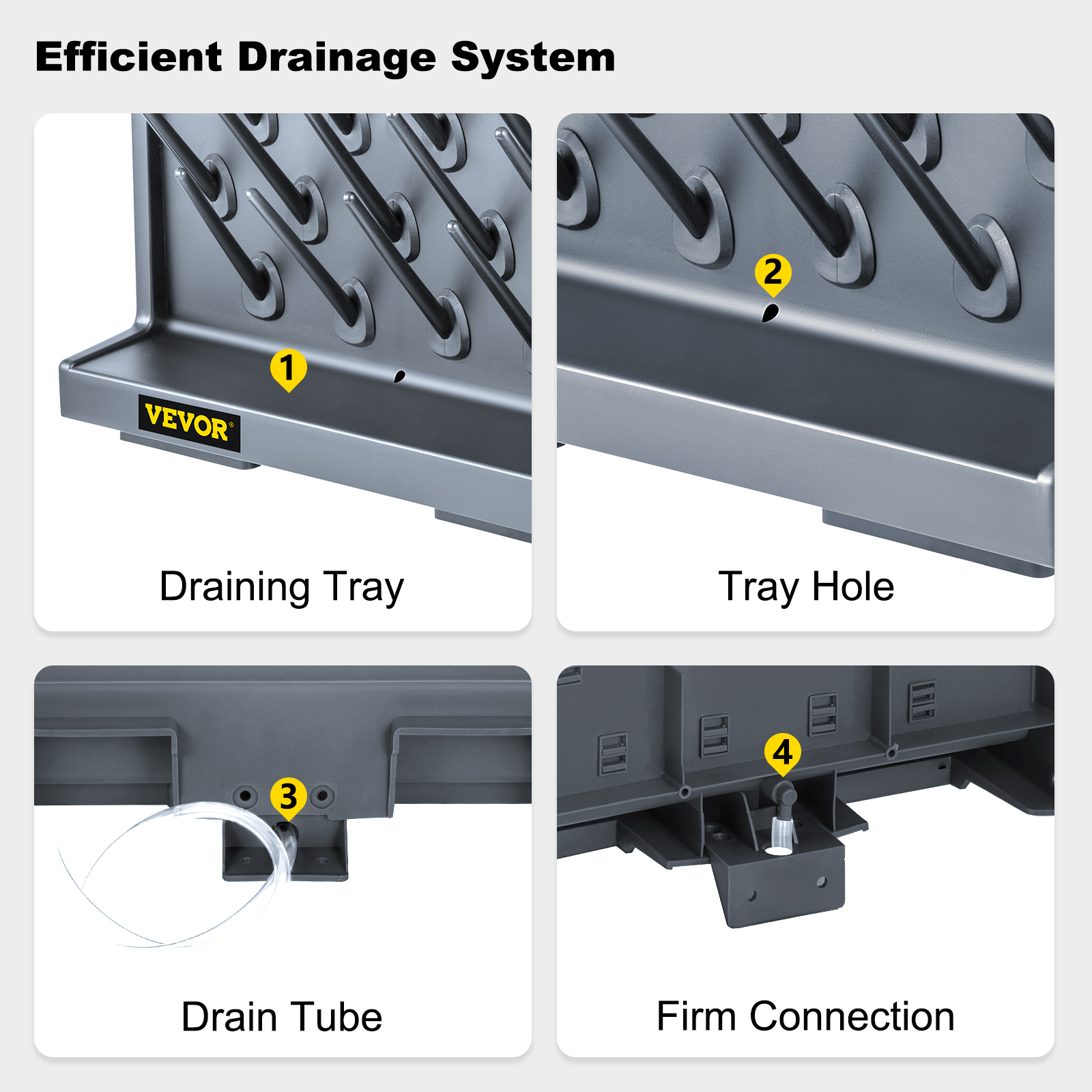 VEVOR Drying Rack Lab Glassware Rack PP Material Glassware Drying Rack ...