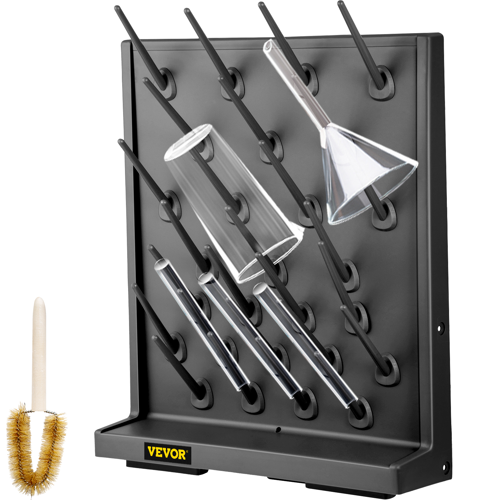 VEVOR Drying Rack for Lab Glassware Rack 27 Pegs PP Wall Glassware Drying Rack | VEVOR CA
