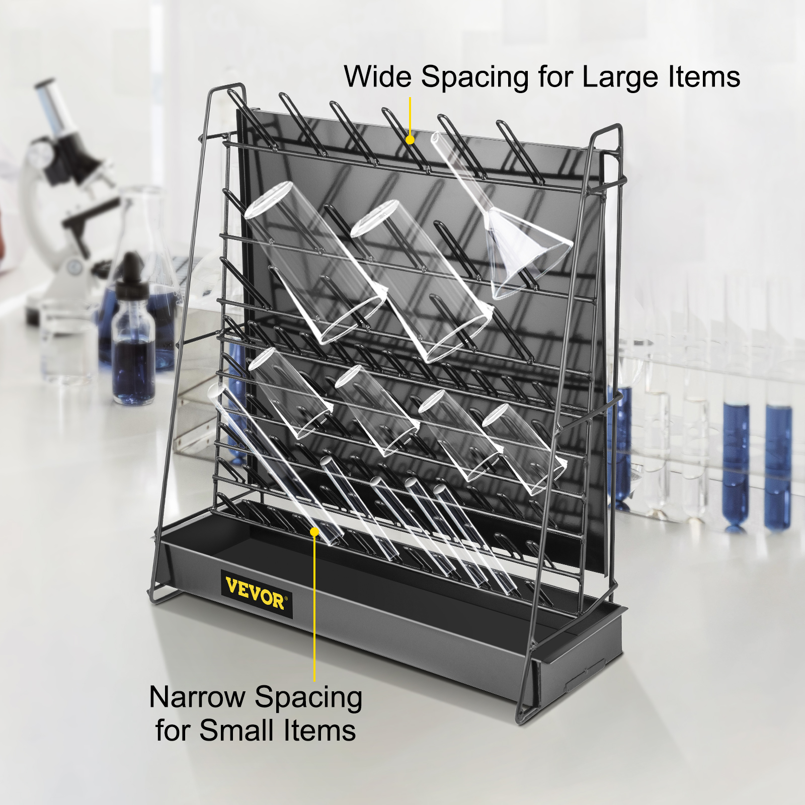 Glassware Drying Rack Wall Mount ANTIOCH - 24 Peg Wall Mount Rack For ...