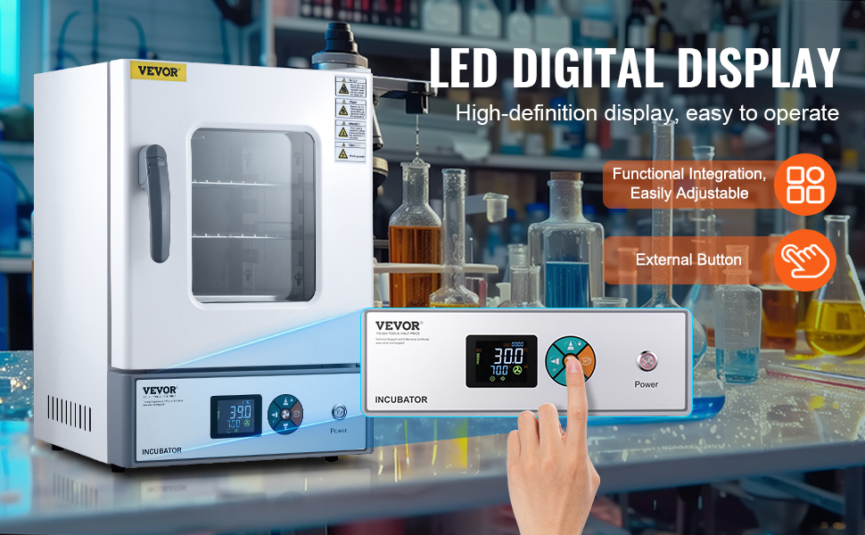 VEVOR Microbiological Lab Incubator 20L Precise Temp Control from 0°C ...