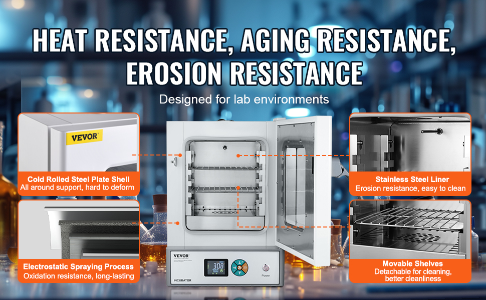 VEVOR Microbiological Lab Incubator 20L Precise Temp Control from 0°C ...