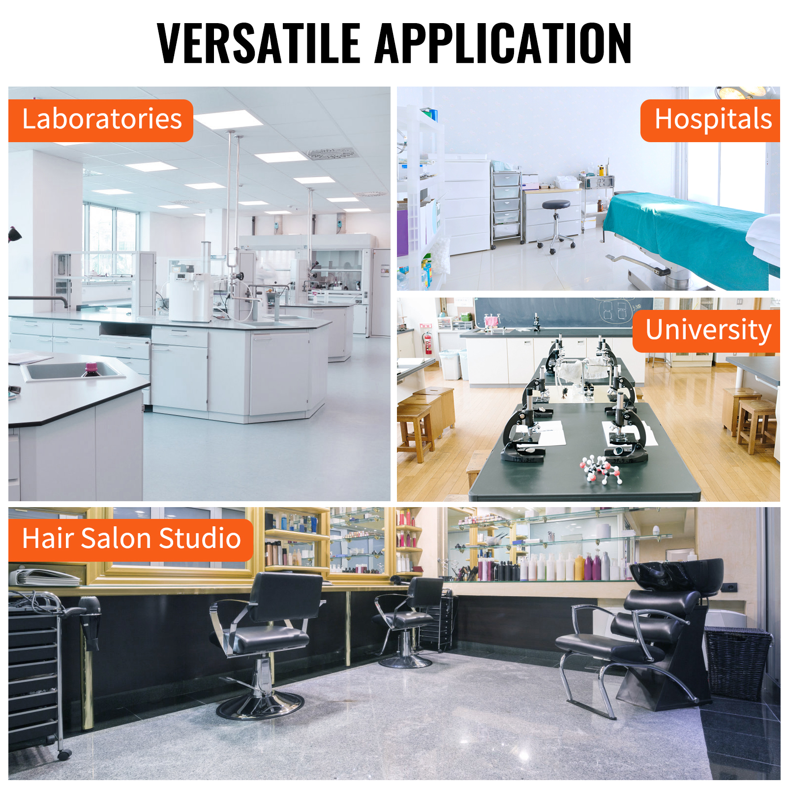 VEVOR Labor-Rollwagen, Rollwagen aus Edelstahl mit 3 Ablagen, Labor ...