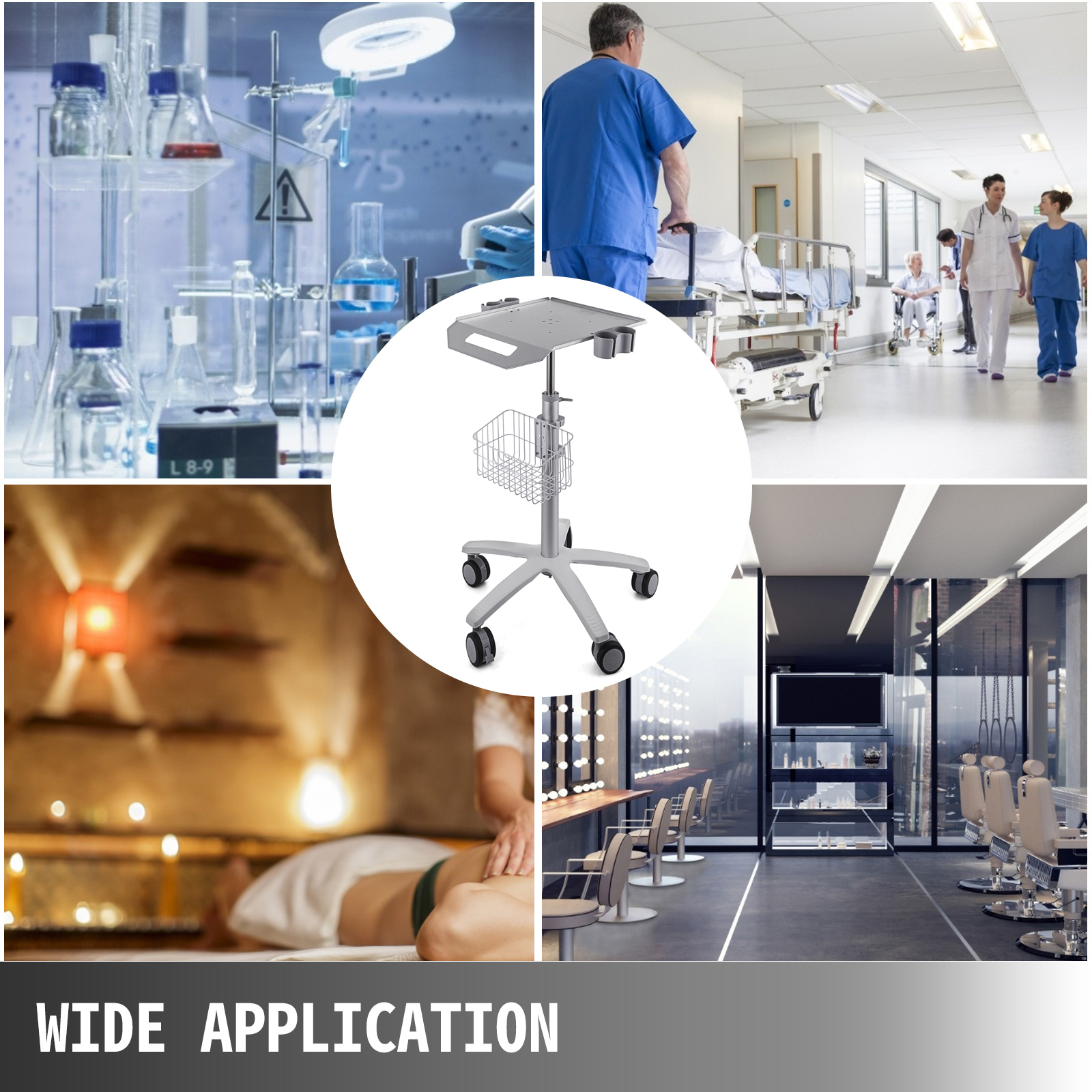 VEVOR Chariot de Laboratoire en Alliage deAluminium, Chariot Medical a ...