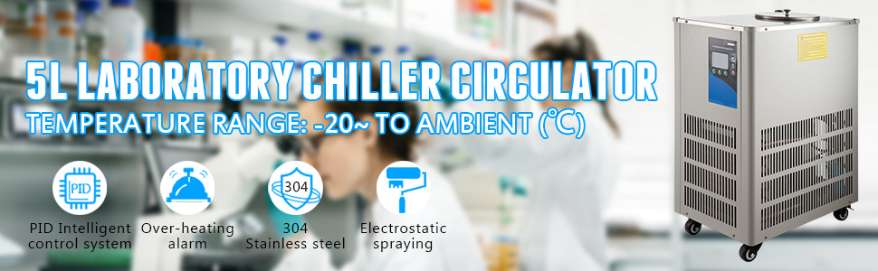 VEVOR Laboratory Chiller Circulator 5L Chiller Lab -20℃ Low Temperature ...