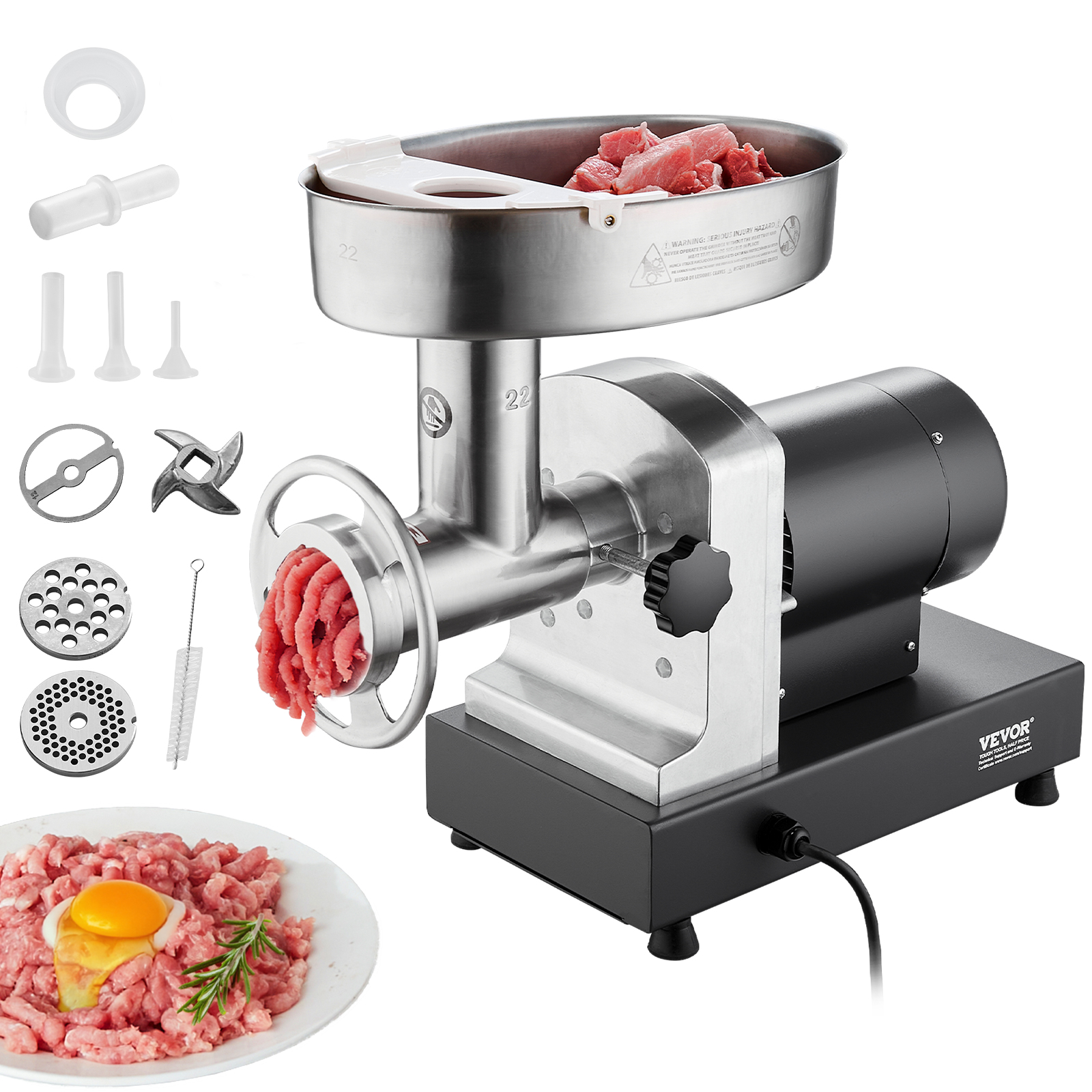 Commercial Electric Meat Grinder 300-1260lb/h Sausage Mincer Stuffer ...