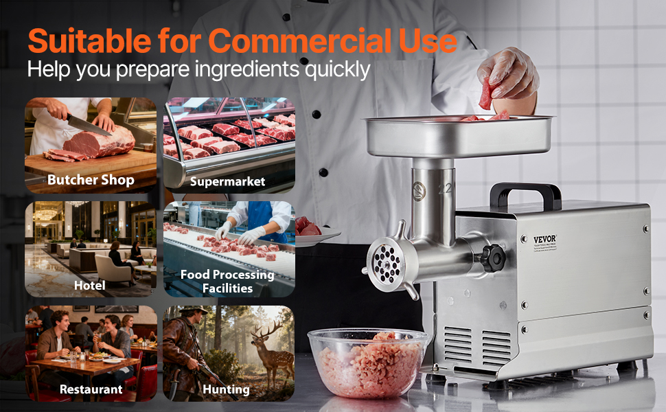 Commercial Electric Meat Grinder 13 Lbs/Min Sausage Stuffer Maker ...