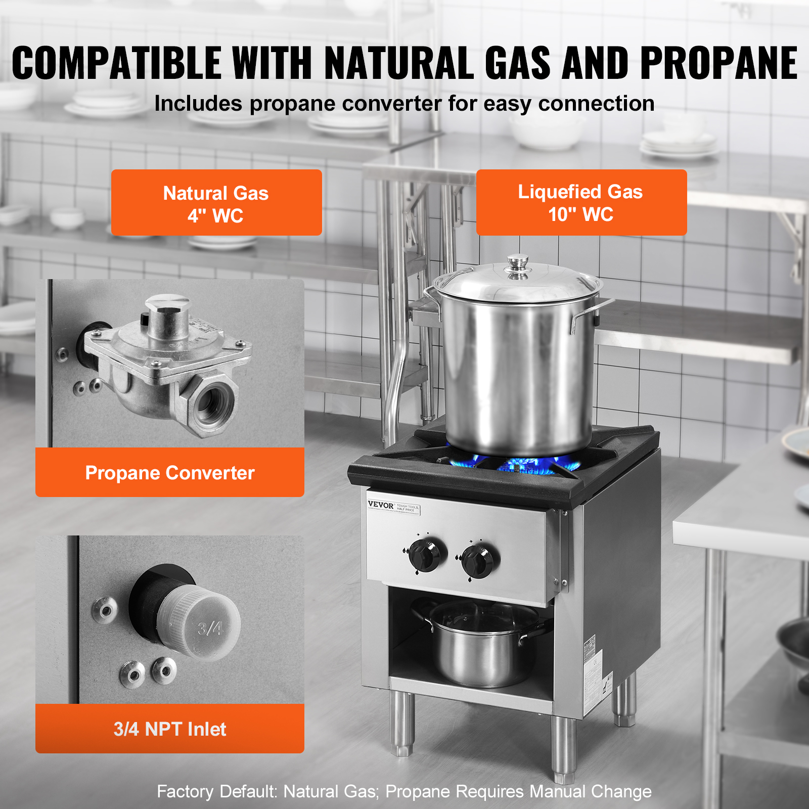 Commercial Gas Range Stove Countertop Cooking Hot Plate Kitchen Propane ...