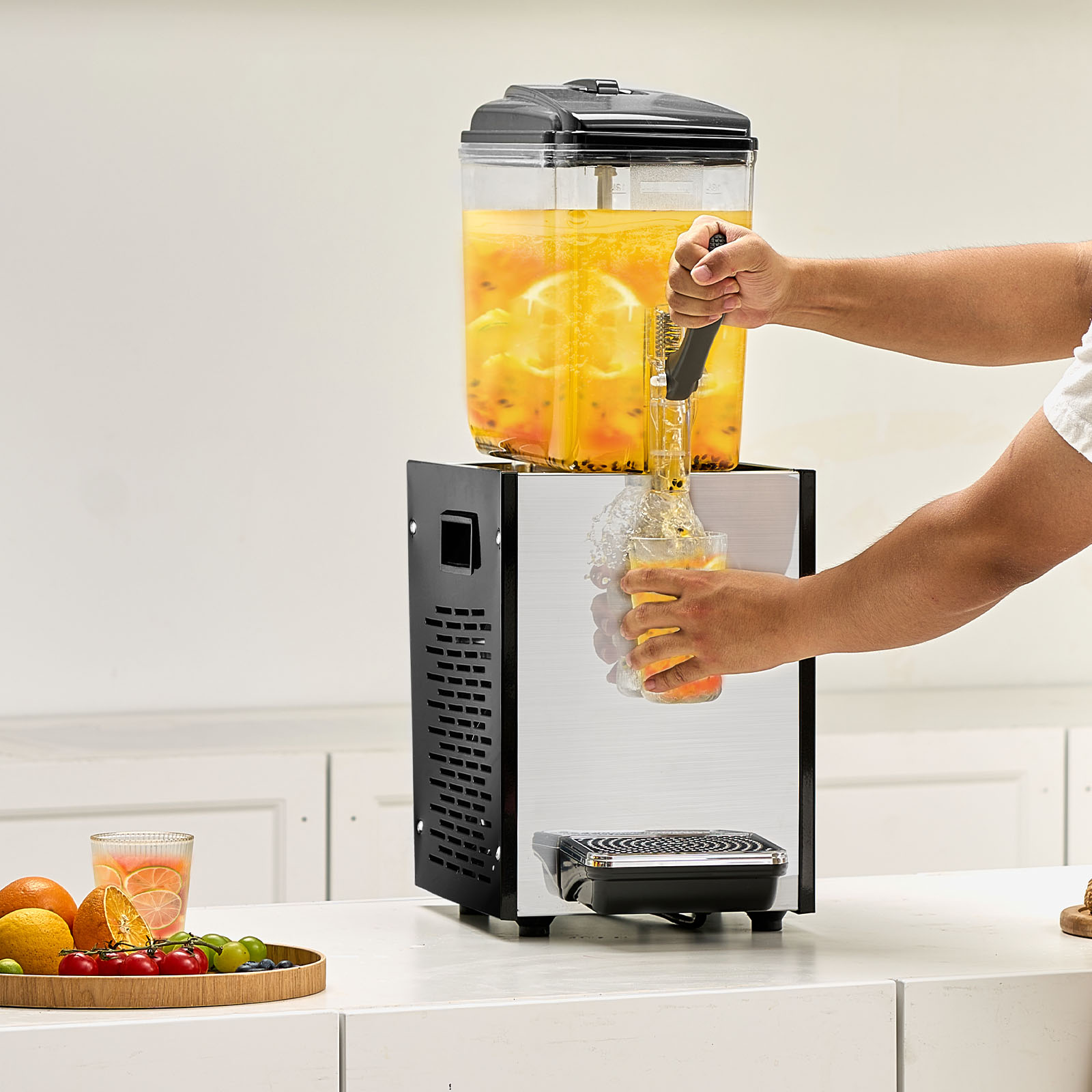 Commercial Beverage Dispenser Cold Juice Ice Drink Dispenser 1/2/3/4 ...