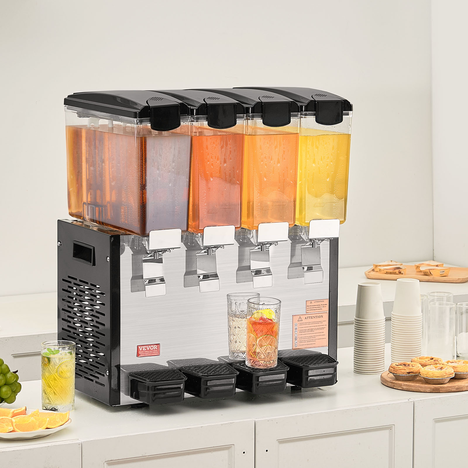 Commercial Beverage Dispenser Cold Juice Ice Drink Dispenser 1/2/3/4 ...
