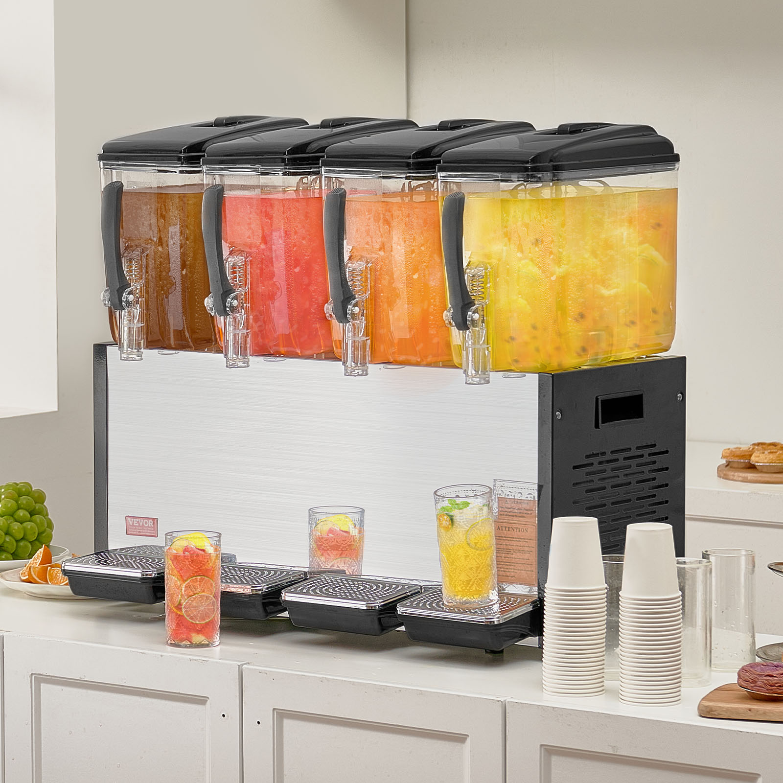 Commercial Beverage Dispenser Cold Juice Ice Drink Dispenser 1/2/3/4 ...