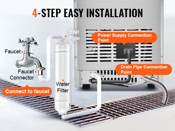 VEVOR Commercial Ice Maker, 140lbs/24H, Ice Maker Machine, 60 Ice Cubes ...