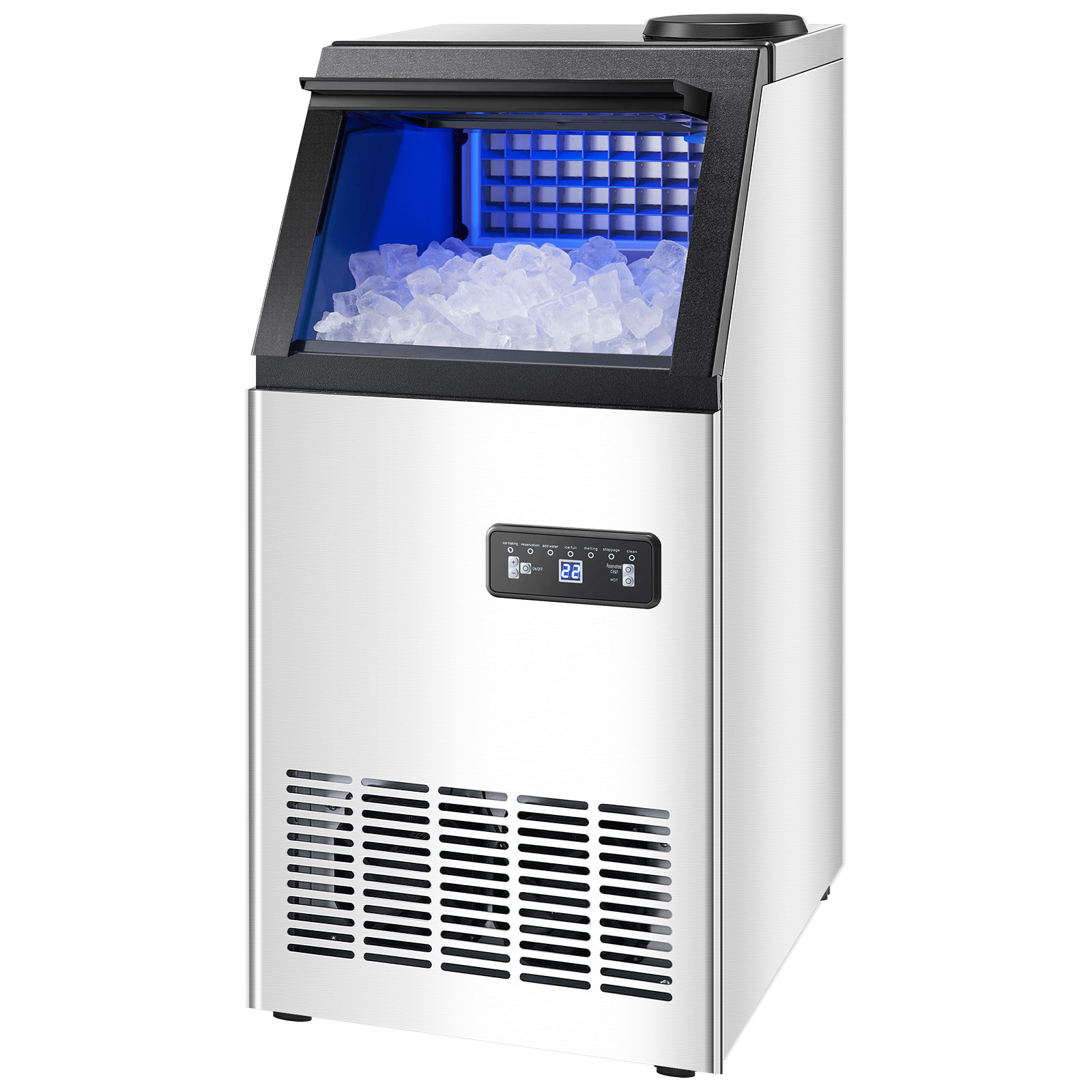 90-150lbs/24H Commercial Ice Maker Ice Cube Machine Two Ways Add Water ...