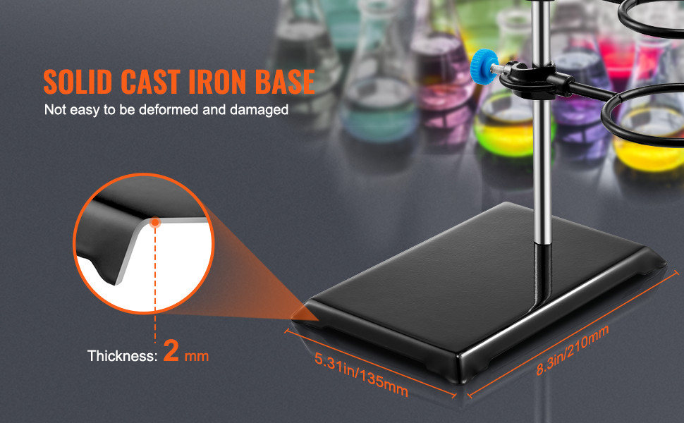 VEVOR Lab Stand Support, Laboratory Retort Support Stand Set, Steel Lab ...