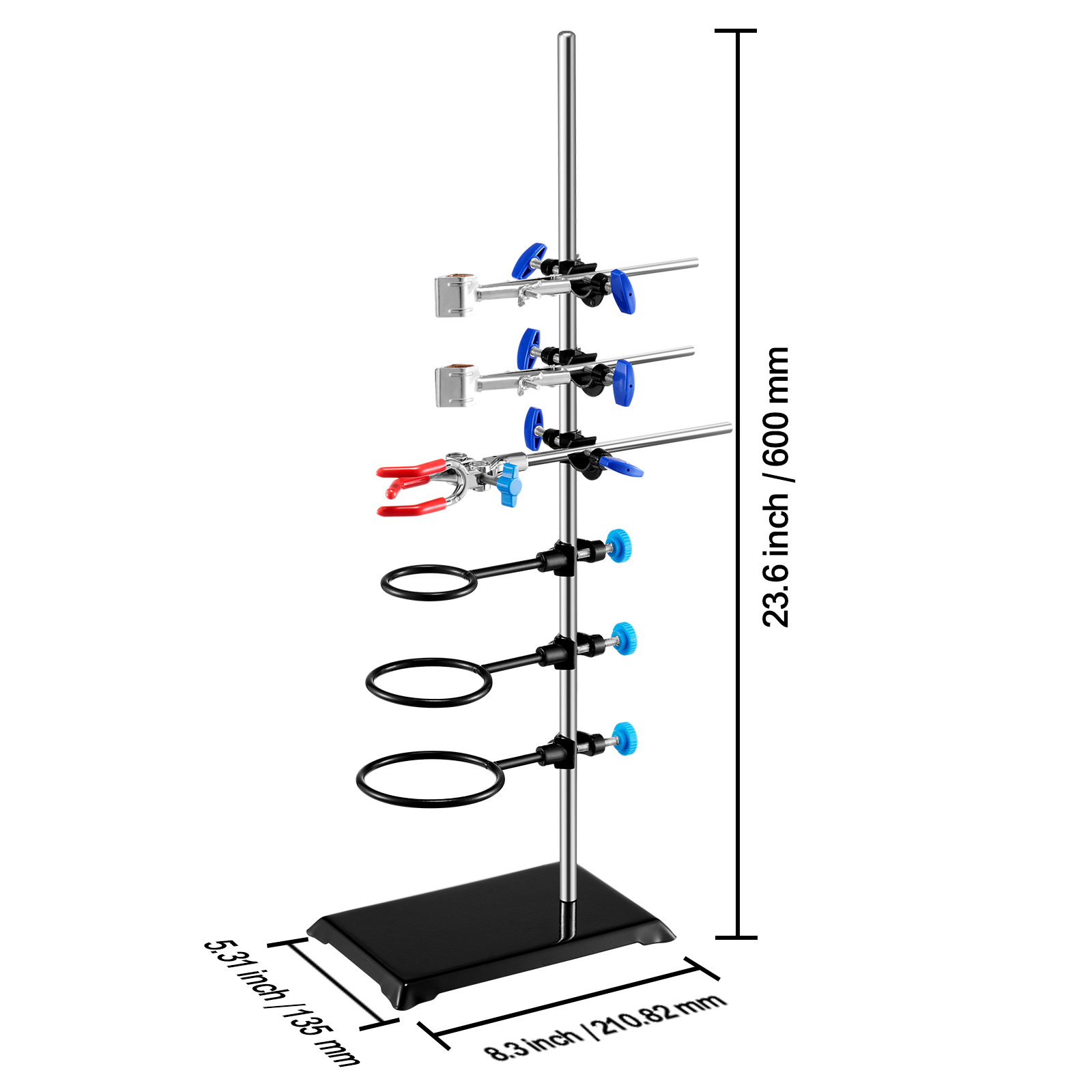 Mophorn Lab Stand Support, Laboratory Retort Support Stand Set, Steel ...