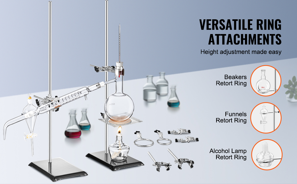 VEVOR Lab Stand Support, Laboratory Retort Support Stand 2 Sets, Steel ...