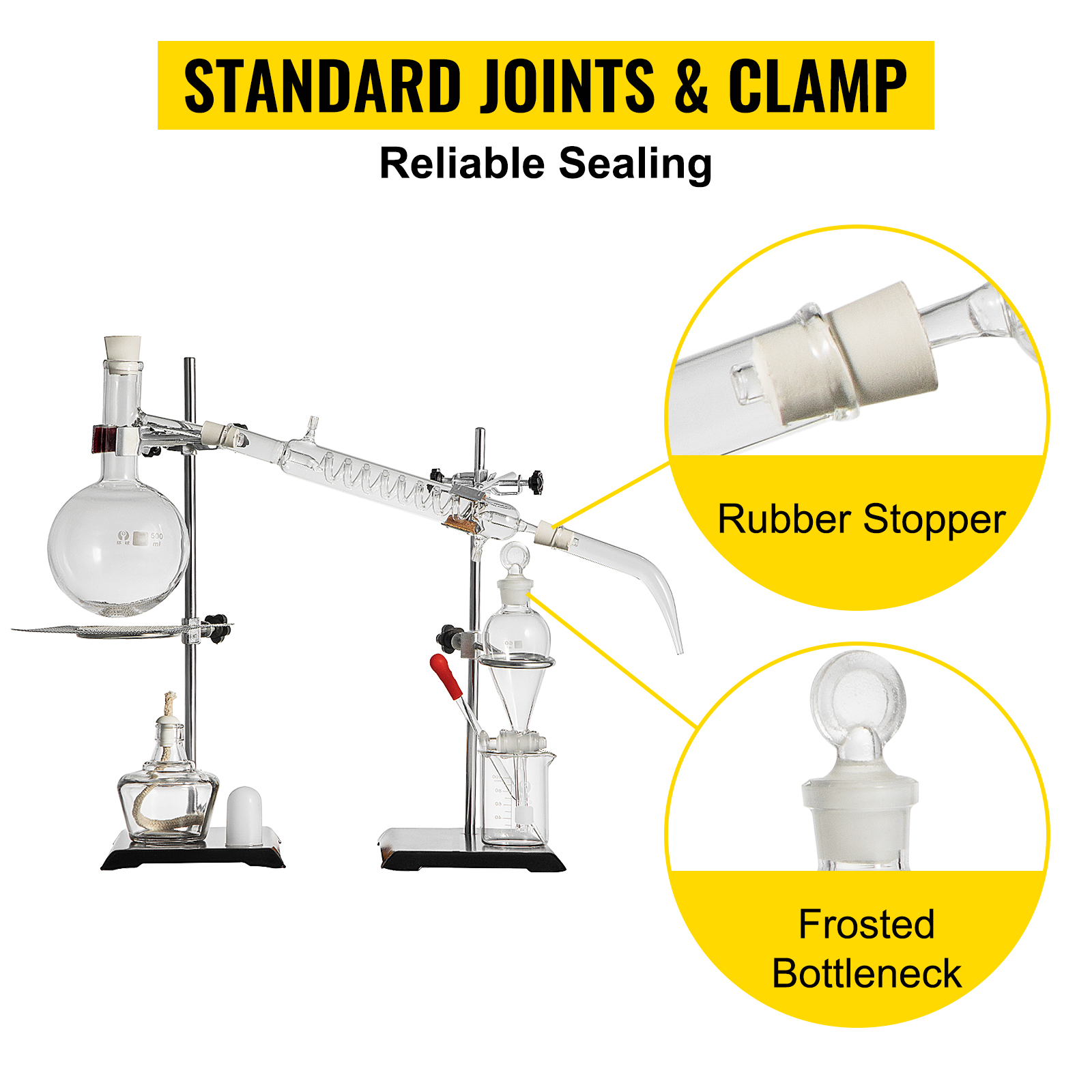 VEVOR Distillation Apparatus Kit 500ml Essential Oil Distiller ...