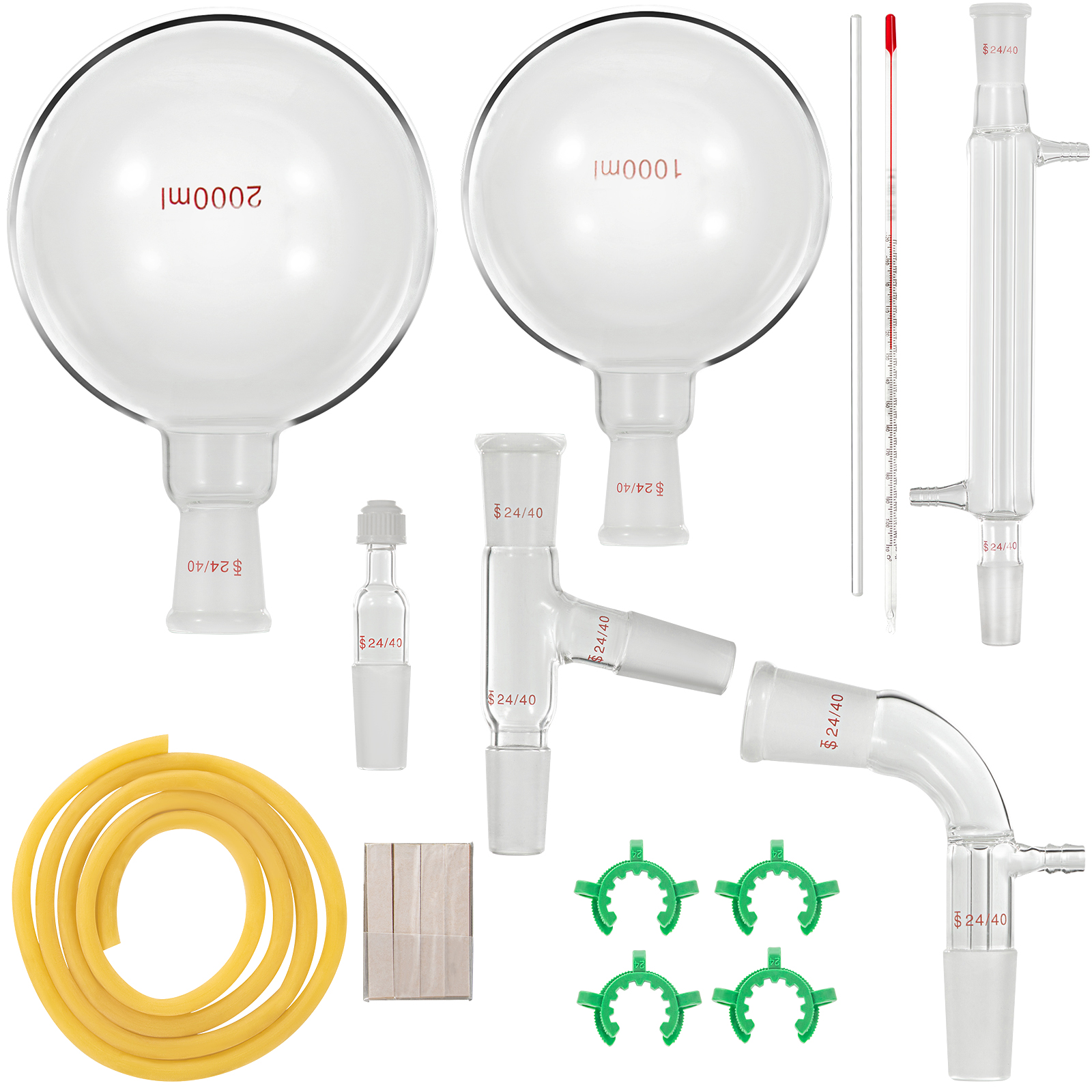 Vevor Glass Organic Chemistry Kit Distillation Kit 13pcs 24/40 Lab ...
