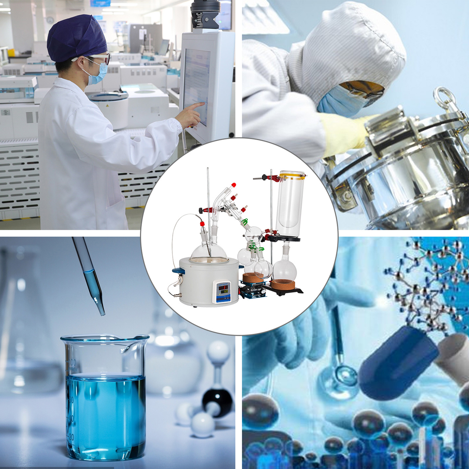 VEVOR Short Path Distillation Kit 2000ml Distillation Apparatus with ...