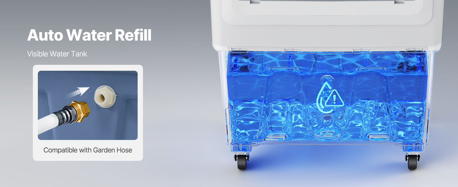 Evaporative Air Cooler 3100 CFM with 9 Gallon Water Tank Portable Swamp ...