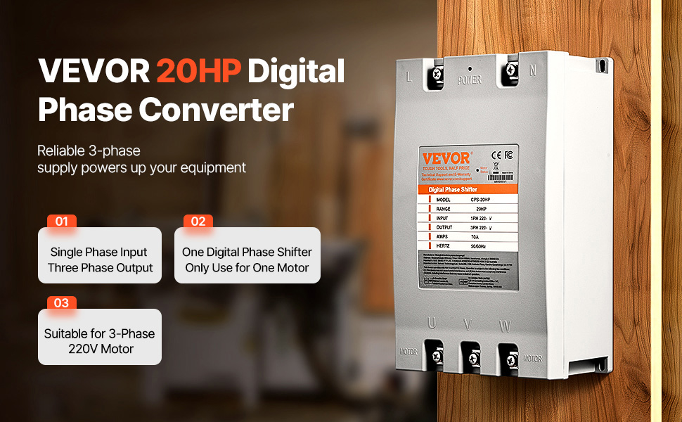 3 Phase Converter 20HP 70A 220V Single to 3 Phase 220V-240V Input ...