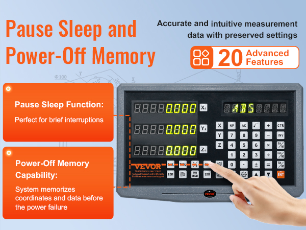 VEVOR Digital Readout 16'' & 18'' & 38'' Linear Scale 3 Axis DRO ...