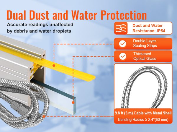 VEVOR Digital Readout, 400 mm & 450 mm & 950 mm, Linear Scale 3 Axis ...