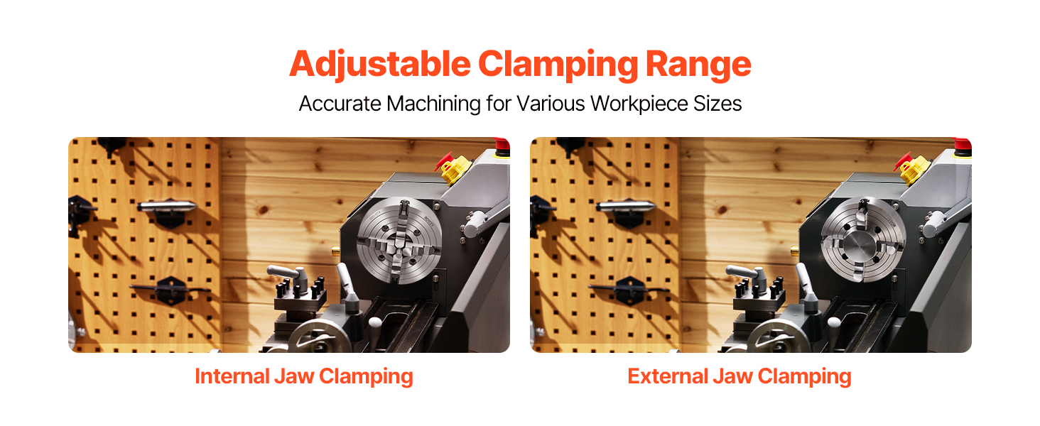 VEVOR 4-Jaw Lathe Chuck, 10 in (250 mm), Lathe Chuck, 0.6-9.84 in (15 ...