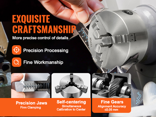 VEVOR Drehbankfutter K11-125 125mm Dreibackenfutter HT300-Material 3 ...