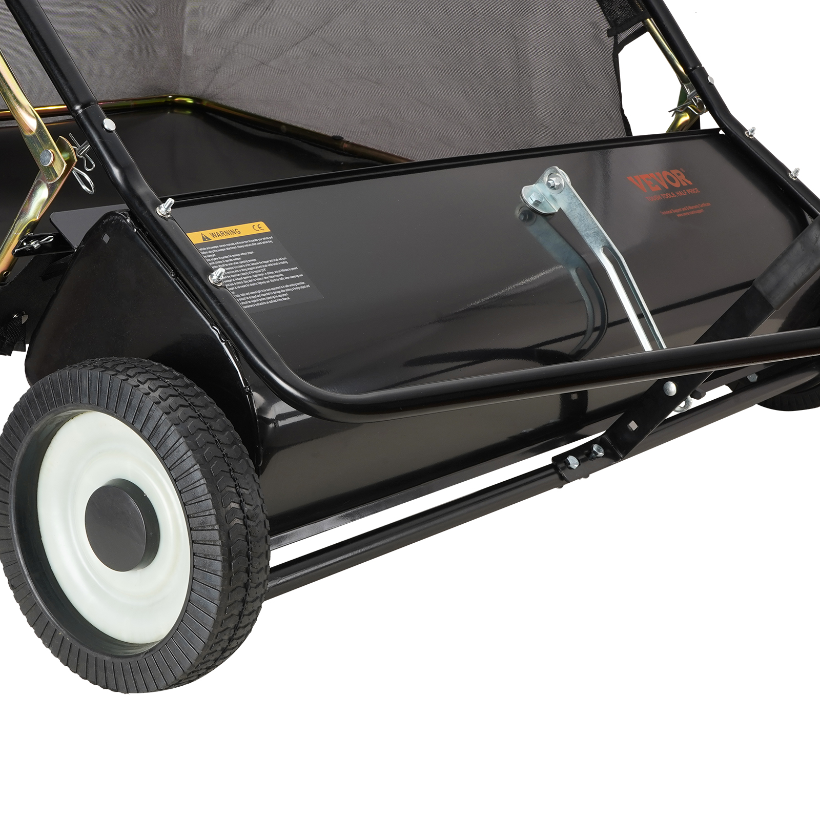VEVOR Lawn Sweeper, 42.5", 25 cu. ft. Tow Behind Yard Sweeper, Dumping ...
