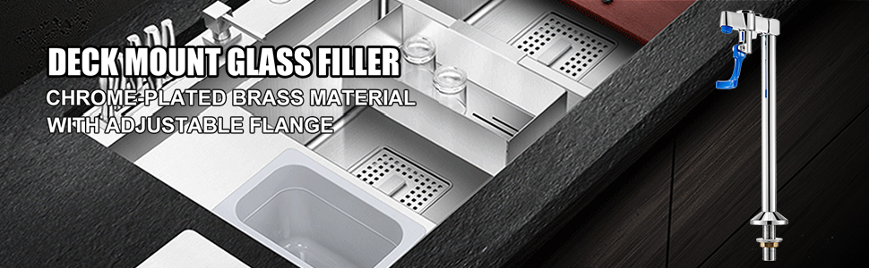 Pedestal Glass Filler, Deck Mount Push Back Glass Filler, 10-inch ...