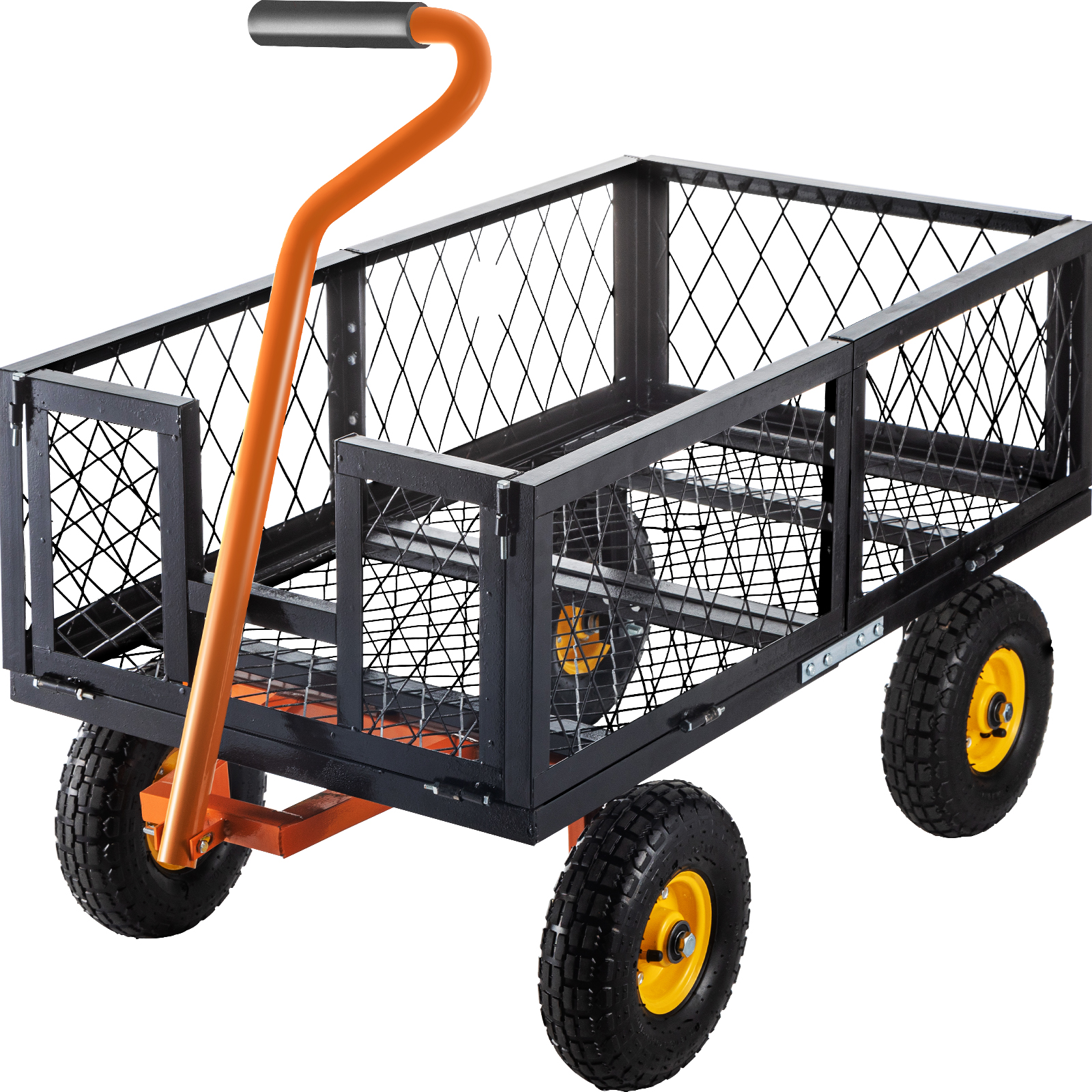 VEVOR Steel Garden Cart, 1000lbs Capacity Garden Utility Cart, 51'' L x ...