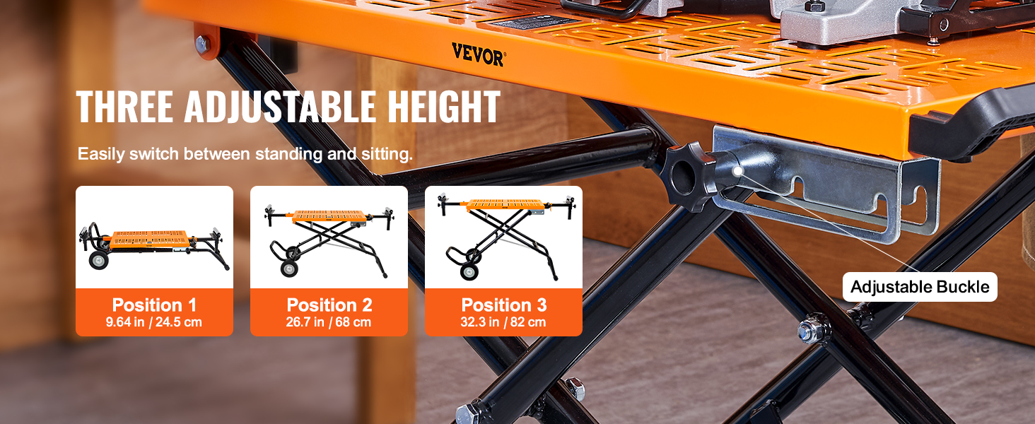 VEVOR Miter Saw Stand 100in Rolling Foldable Wheeled Miter Saw Stand ...