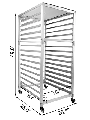 Bun Pan Rack Bakery Rack 15-Tier Aluminum Kitchen Bakery Cooling Rack w ...