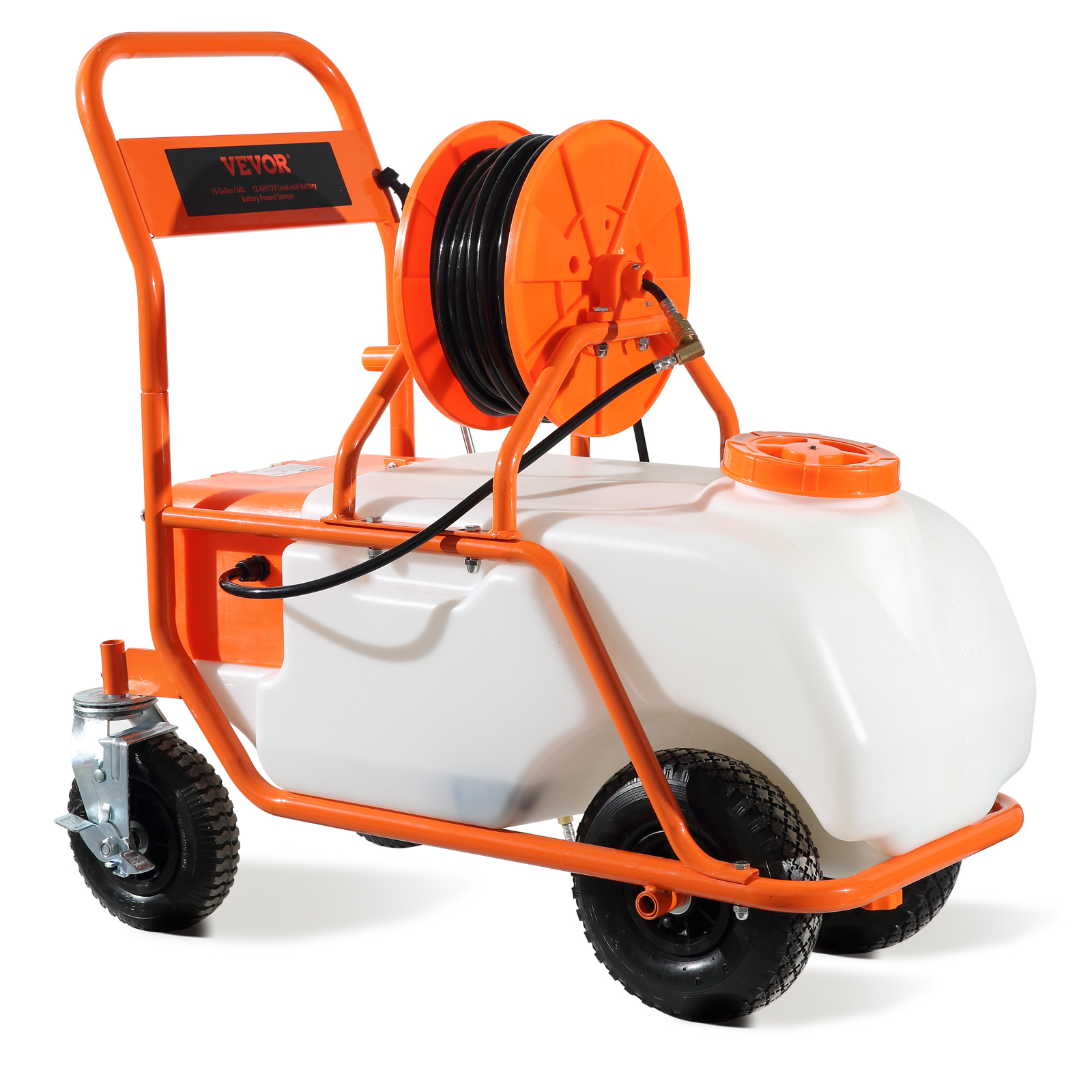 VEVOR Battery Powered Lawn Sprayer Cart Sprayer 15 Gal Tank w/ Wheels 0 ...