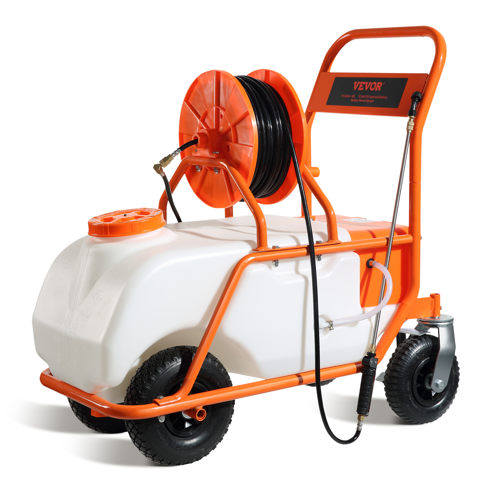 VEVOR Battery Powered Lawn Sprayer Cart Sprayer 15 Gal Tank w/ Wheels 0 ...