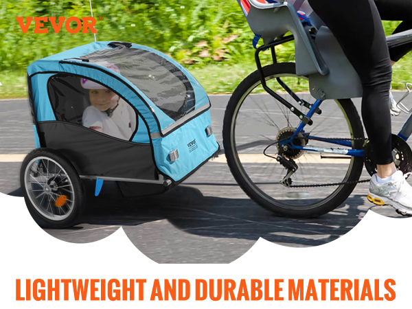 VEVOR Bike Trailer for Toddlers, Kids, 27 kg Load, Tow Behind Foldable ...
