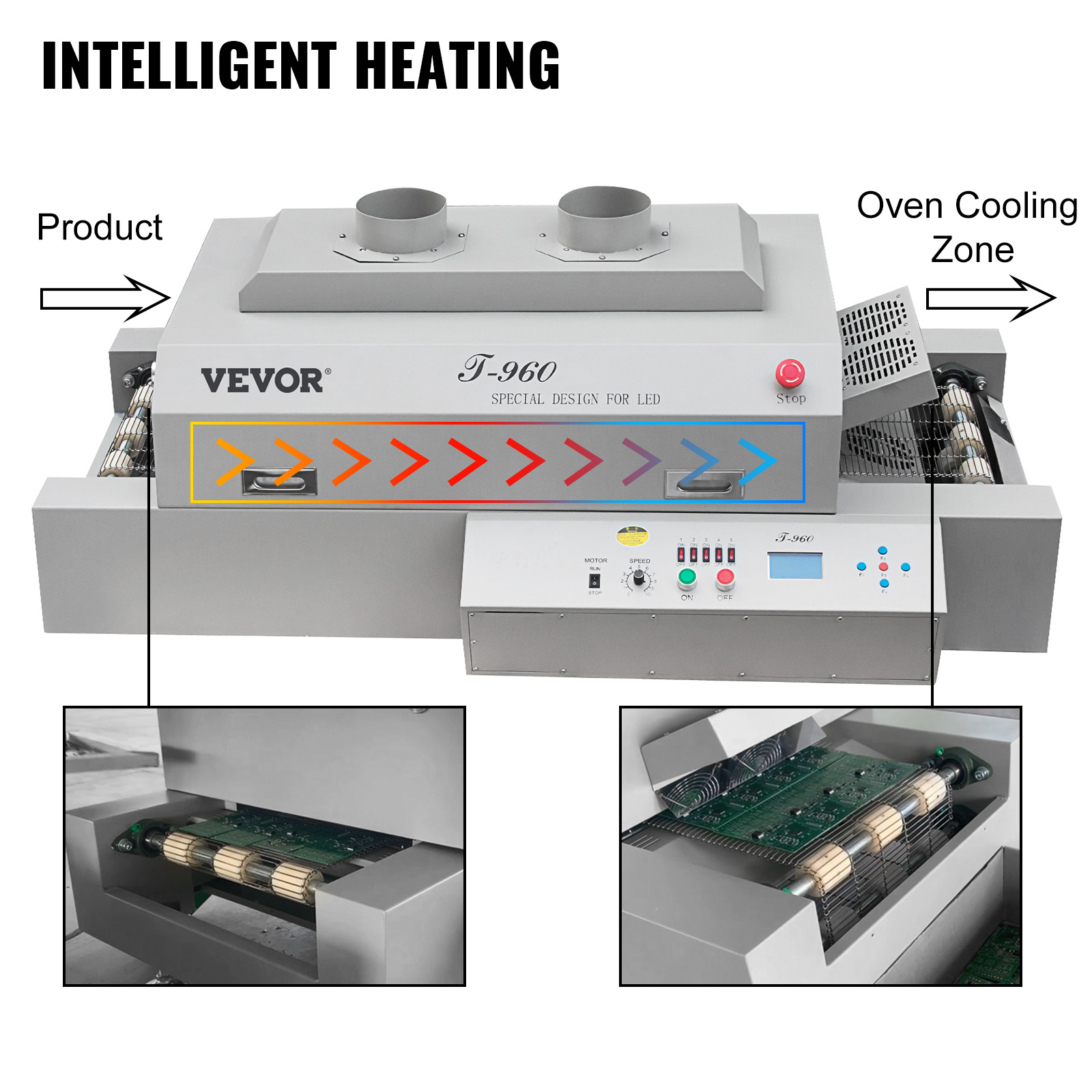 Vevor Reflow Ovenreflow Soldering Machinet9604500w Ir Heater Oven 960 X ...