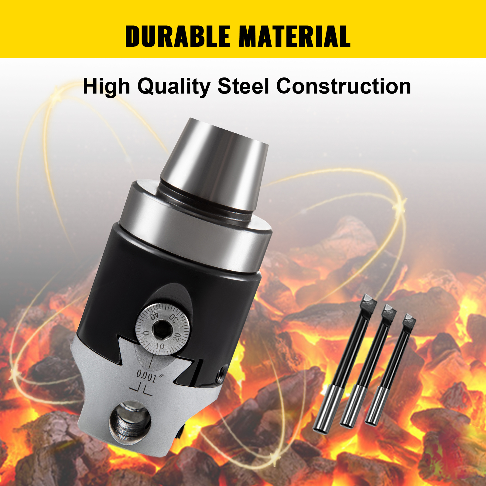 Vevor 2'' Precision Adjustable Boring Head W/ R8 Shank 9pcs Carbide ...