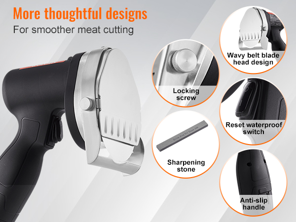 VEVOR Electric Shawarma Knife, 80W Cordless Battery Professional ...